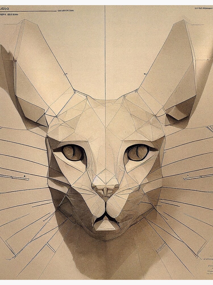 "Cat Schematics №31. Sphynx Technical Blueprint Poster " Poster for ...