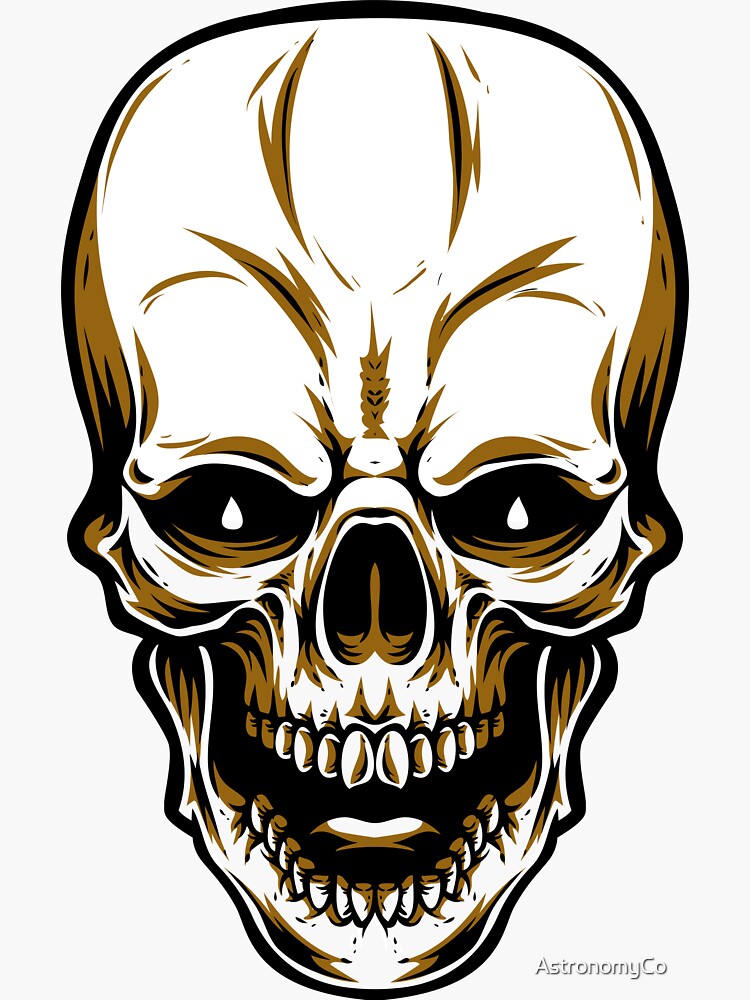 "Angry badass scary skeleton for Halloween" Sticker for Sale by ...
