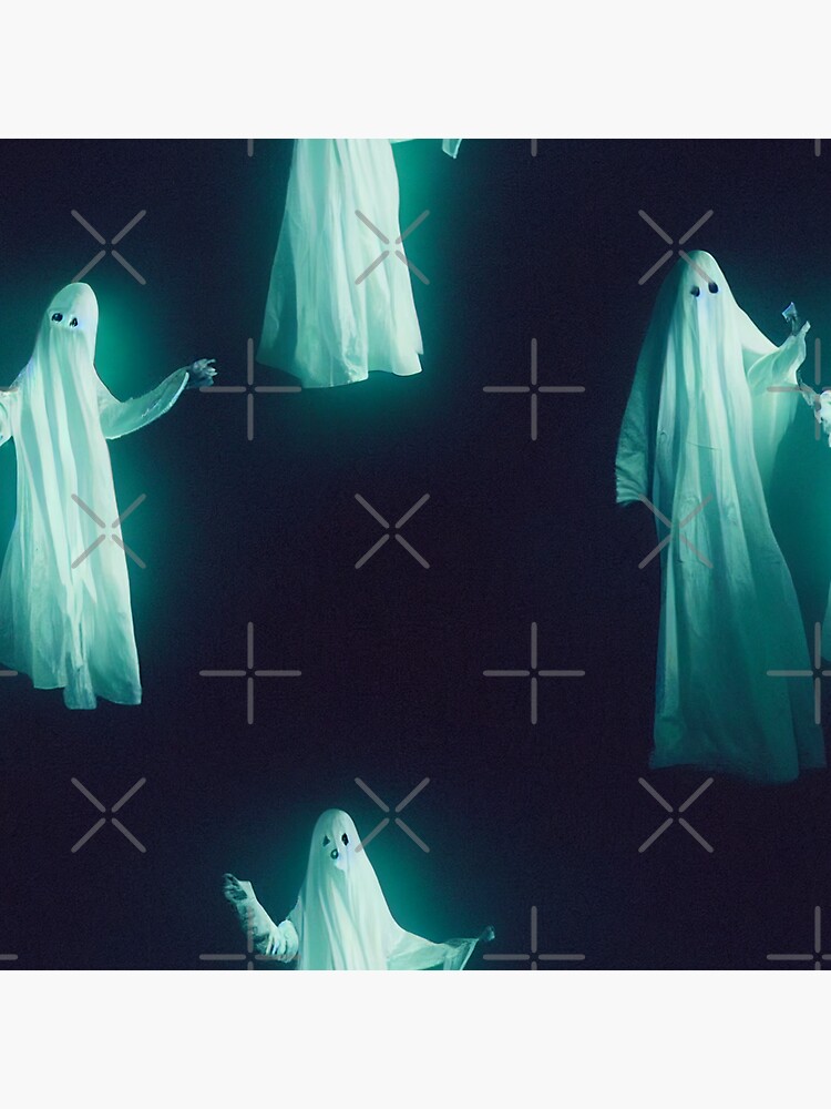 "Halloween blue ghosts on black" Sticker for Sale by Thaeyne | Redbubble