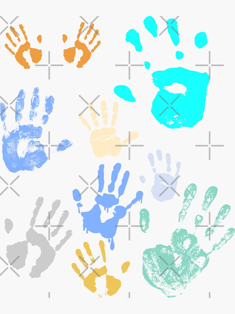 "Colourful Handprints" Sticker for Sale by Neatpicks | Redbubble