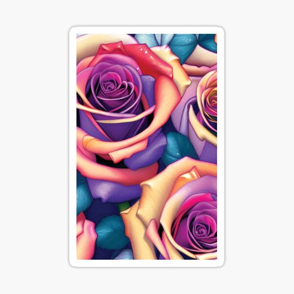 "Large Rose Flowers" Sticker for Sale by AImageX | Redbubble