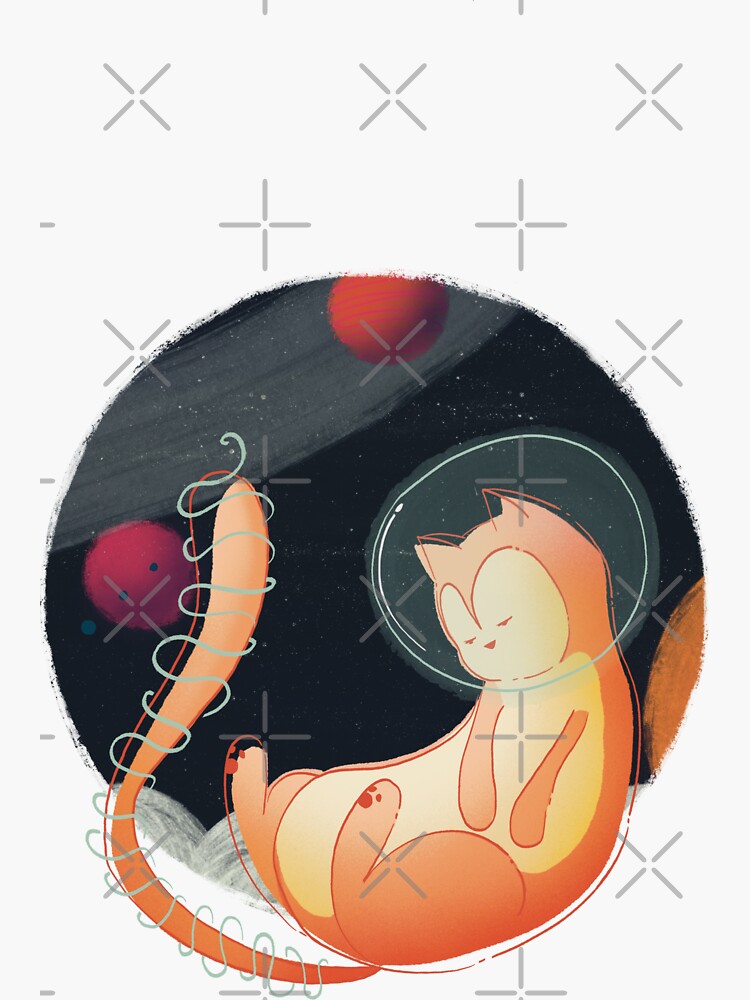 "Ginger Space Kitty" Sticker for Sale by KwazyLegacy | Redbubble
