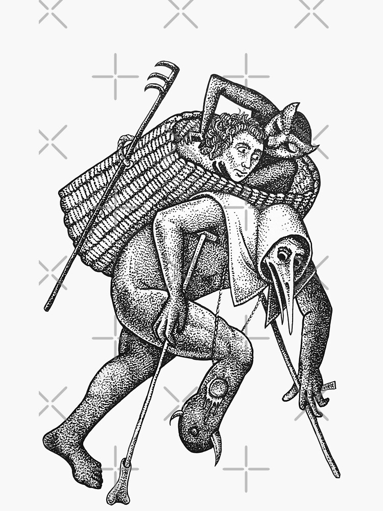 "Boschian demon (Last Judgement 1)" Sticker for Sale by B-d-t | Redbubble