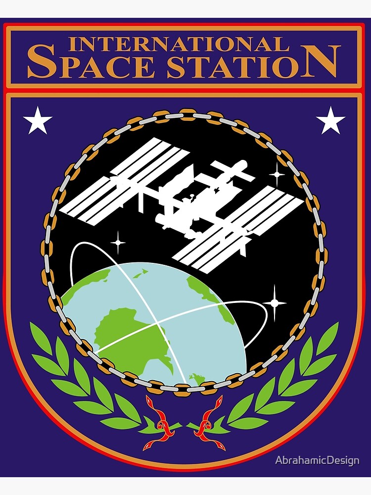 "International Space Station Logo Sticker Emblem Space " Art Print for Sale by AbrahamicDesign ...