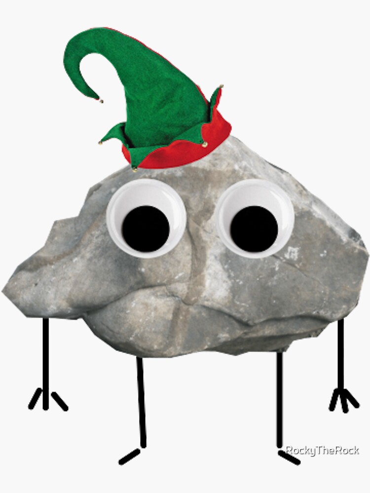 "Rocky The Rock dressed as a Christmas Elf" Sticker for Sale by ...