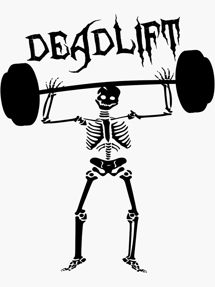 "Deadlift Skeleton" Sticker for Sale by Soudesign99 | Redbubble