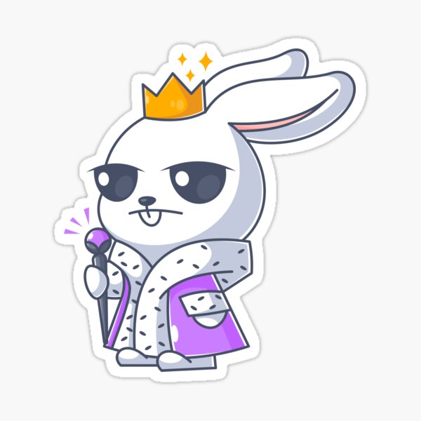 "Cute bunny king wearing king clothes and crown" Sticker for Sale by ...