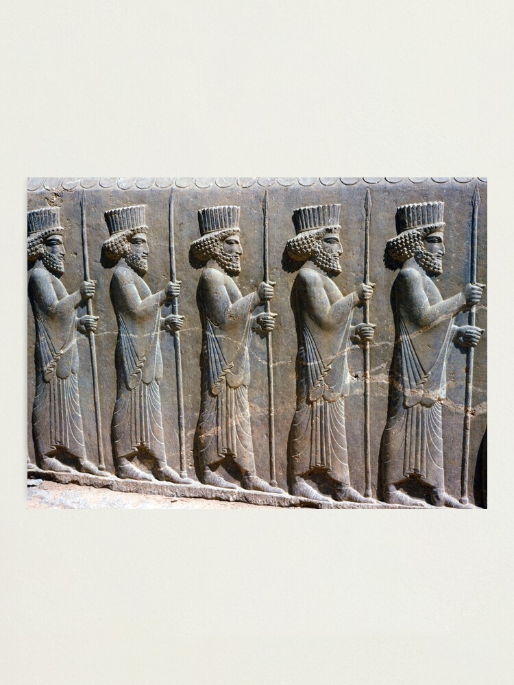 "1970s - Bas-relief Scupltures of Assyrian Warriors, Persepolis, Iran ...