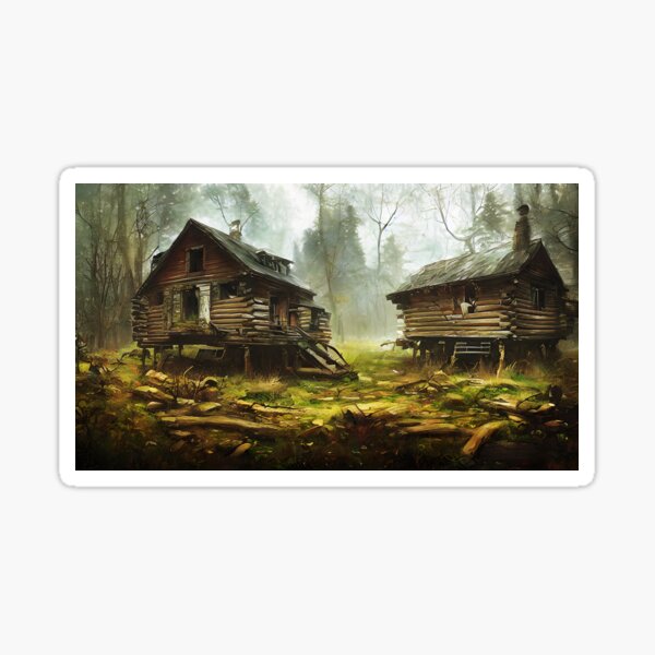 "An abandoned forest cabin." Sticker for Sale by lostcauseblue | Redbubble