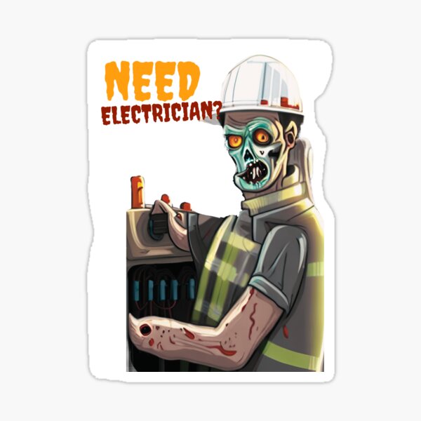 "Scary electrician Halloween design By CallisC" Sticker for Sale by ...