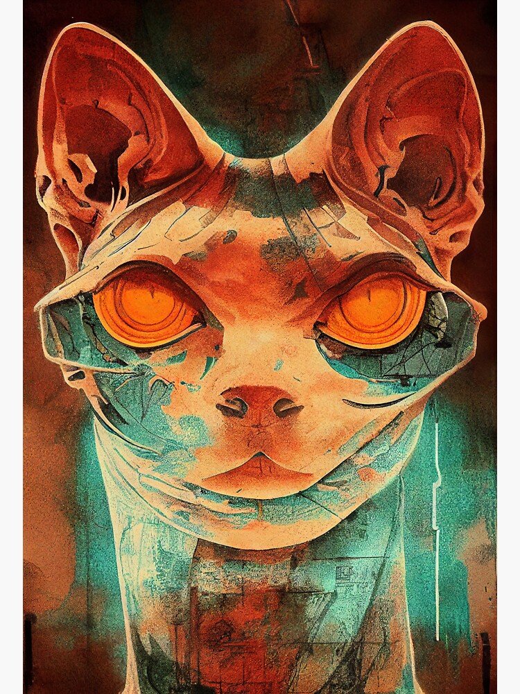 "Synthwave Cool Cat Poster #17" Sticker for Sale by JBNina | Redbubble