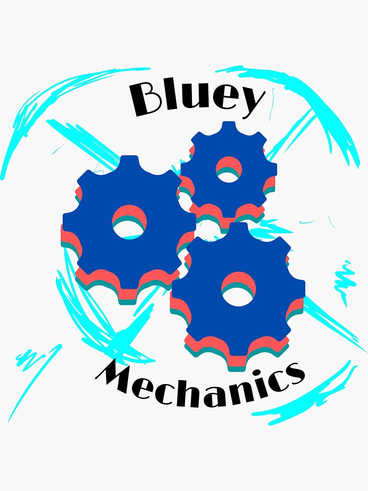 "blue mechanics Very cool" Sticker for Sale by Stiqan | Redbubble