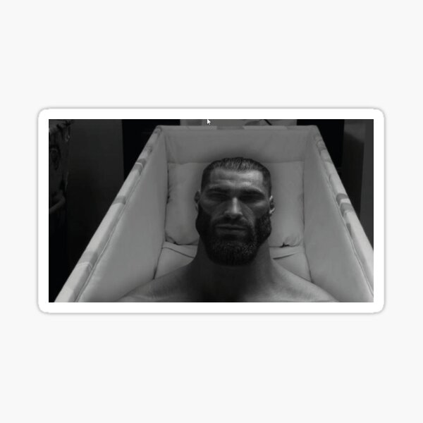 "Sleeping Hunk Gigachad Sleeping Funny Meme" Sticker for Sale by ...