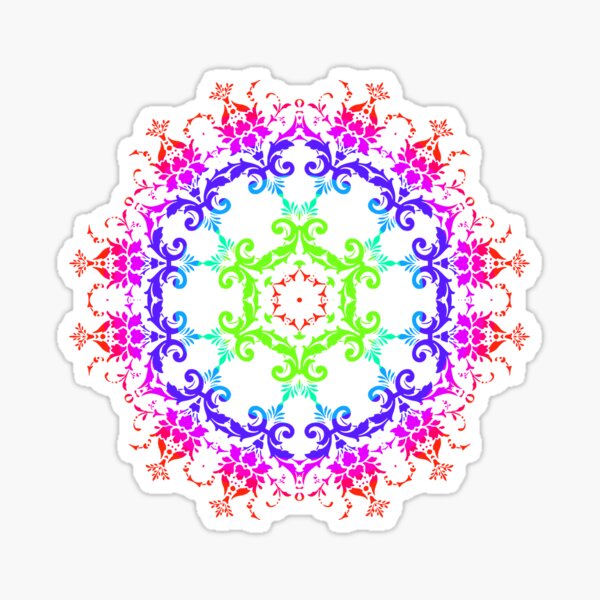 "Floral Geometric Abstract Art" Sticker for Sale by SystemLion | Redbubble
