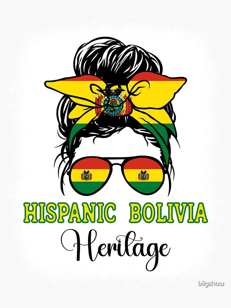 "Hispanic Heritage Month, Bolivia Flag Messy Bun Gift For Women ...