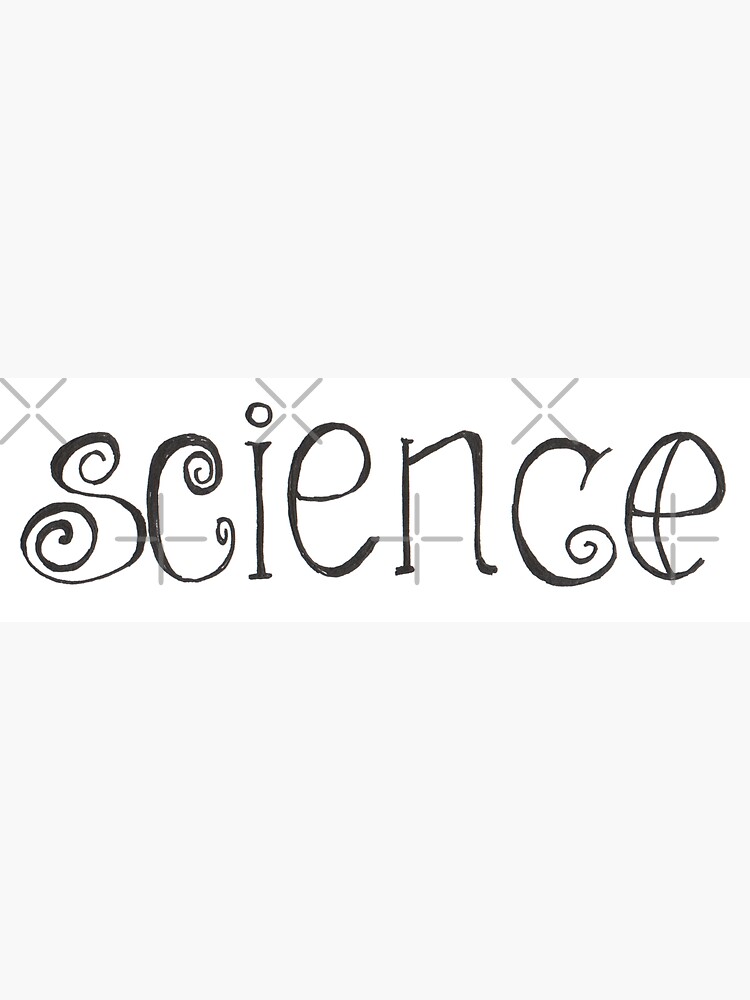 "science lettering | science hand lettering" Sticker for Sale by lausn ...