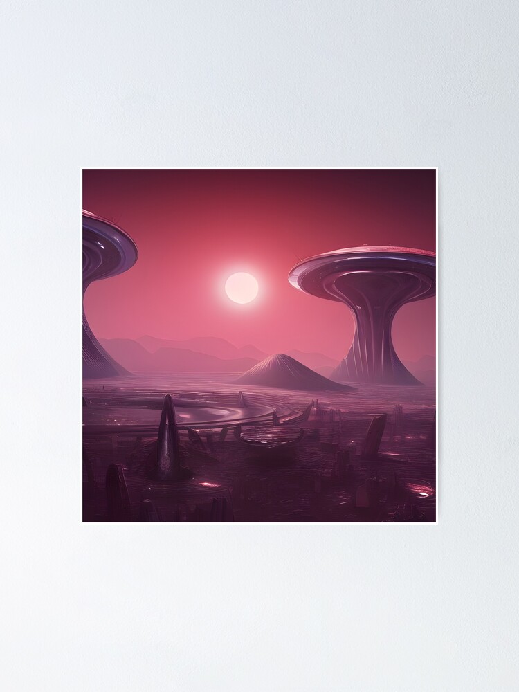 "Alien City on Another Planet, AI Generated Art" Poster for Sale by AC ...