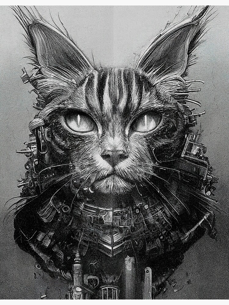 "Cyberpunk Maine Coon Mecha Cat. Sci-Fi poster" Art Print for Sale by ...