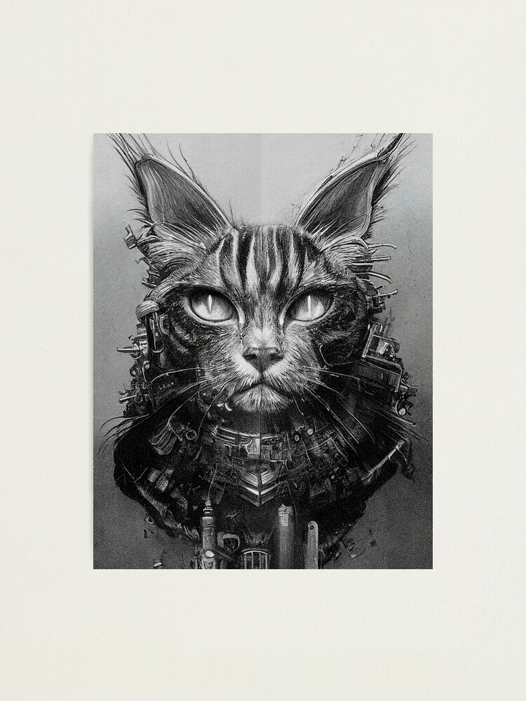 "Cyberpunk Maine Coon Mecha Cat. Sci-Fi poster" Photographic Print for ...