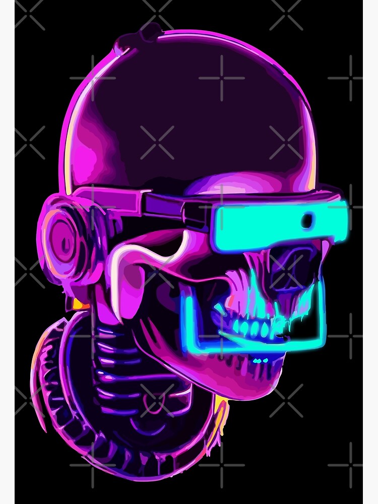 "VR Skull Color" Poster for Sale by DistortedBrain | Redbubble