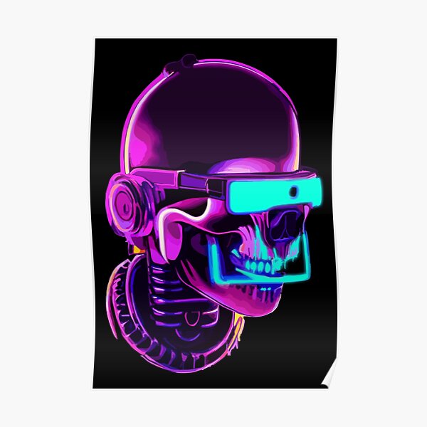 "VR Skull Color" Poster for Sale by DistortedBrain | Redbubble