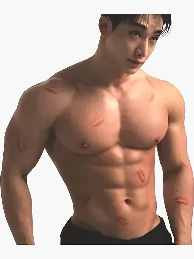 "Wonho Kiss Marked Abs" Sticker for Sale by kawaiicrossing | Redbubble