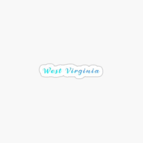 "West Virginia Gradient Writing" Sticker for Sale by Zandrasart | Redbubble