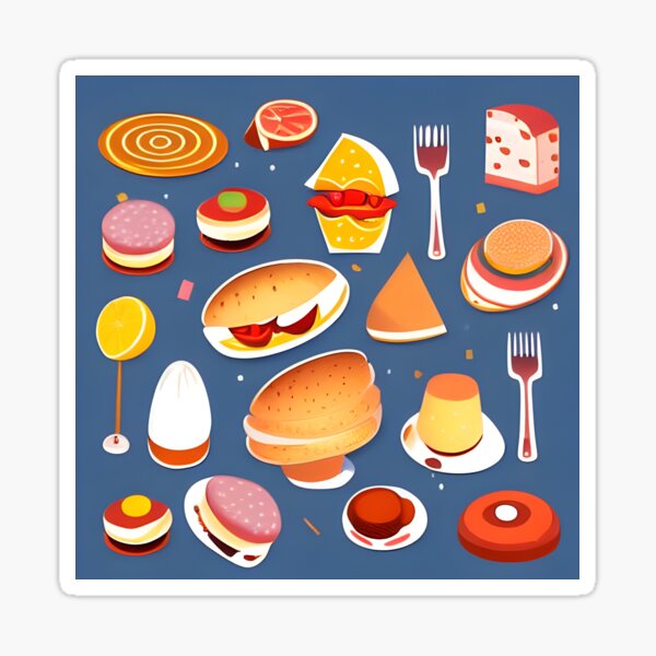"Set of foods," Sticker for Sale by tungvtt | Redbubble