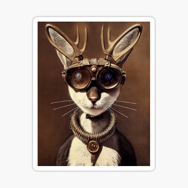 "Dieselpunk Cats #44: Flight Lieutenant Cat" Sticker for Sale by JBNina ...