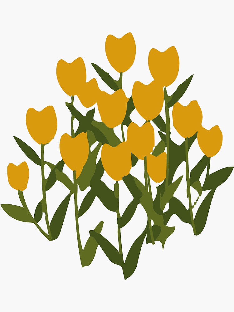 "Tulip Flower Sticker" Sticker for Sale by nam-namira | Redbubble