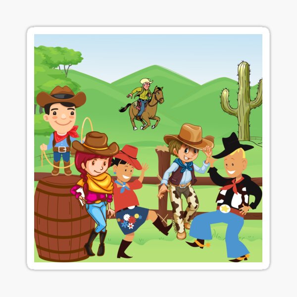 "Cowboys & Cowgirls dancing" Sticker for Sale by artofhowes | Redbubble