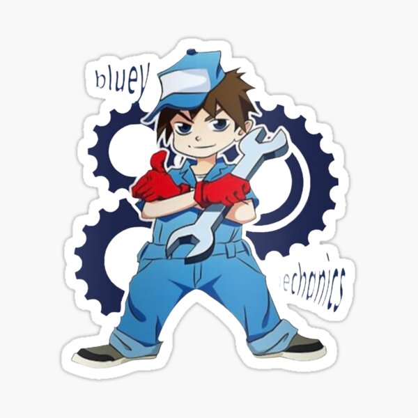 "bluey mechanic bluey mechanic bluey mechanic Classic T-Shirt" Sticker ...