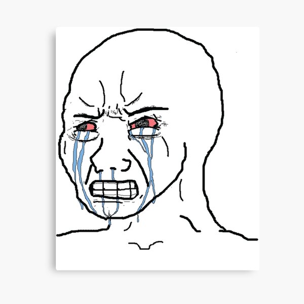 "Crying Wojak meme" Canvas Print for Sale by yosfeno | Redbubble