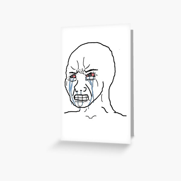 "Crying Wojak meme" Greeting Card for Sale by yosfeno | Redbubble