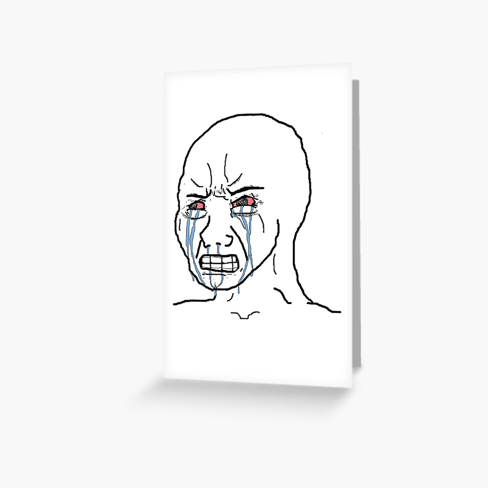 "Crying Wojak meme" Greeting Card for Sale by yosfeno | Redbubble