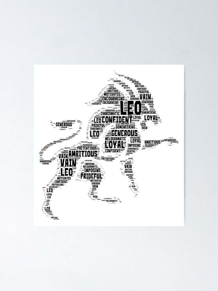 "Leo Zodiac Sign Word Art" Poster by ScapegoatPrints | Redbubble