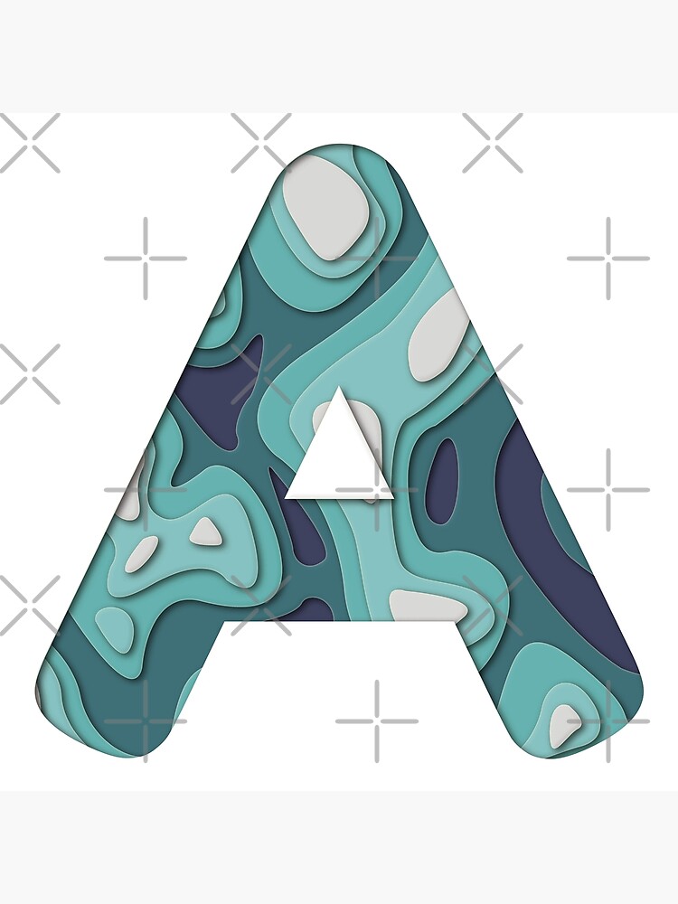 "A alphabet paper cut style,Bule and White color" Poster for Sale by ...