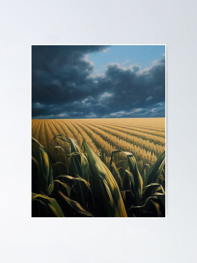 "Corn field oil painting" Poster for Sale by UnlockingDesign | Redbubble