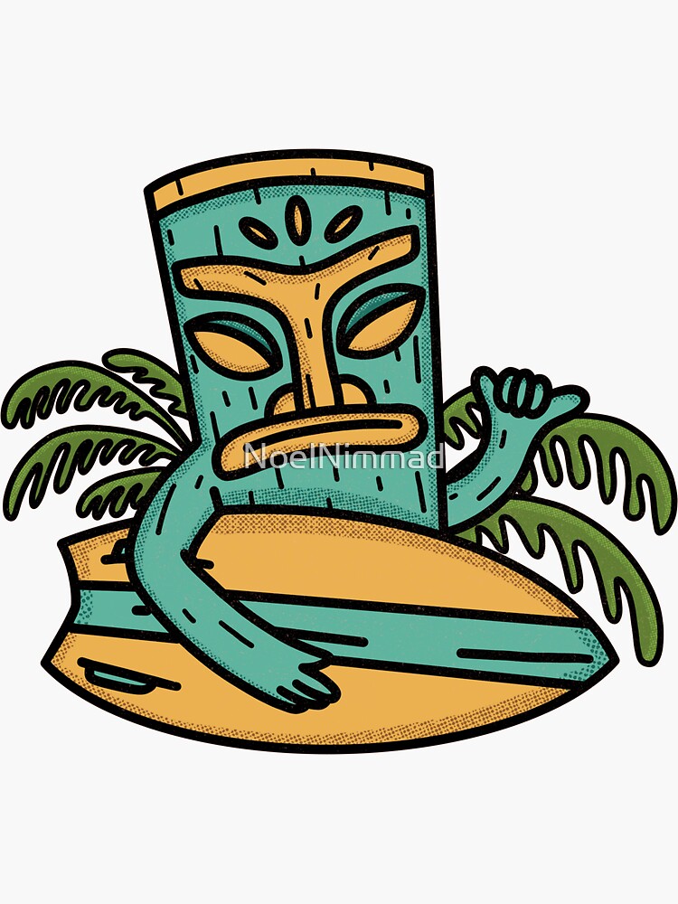 "Tiki surf spirit" Sticker for Sale by NoelNimmad | Redbubble