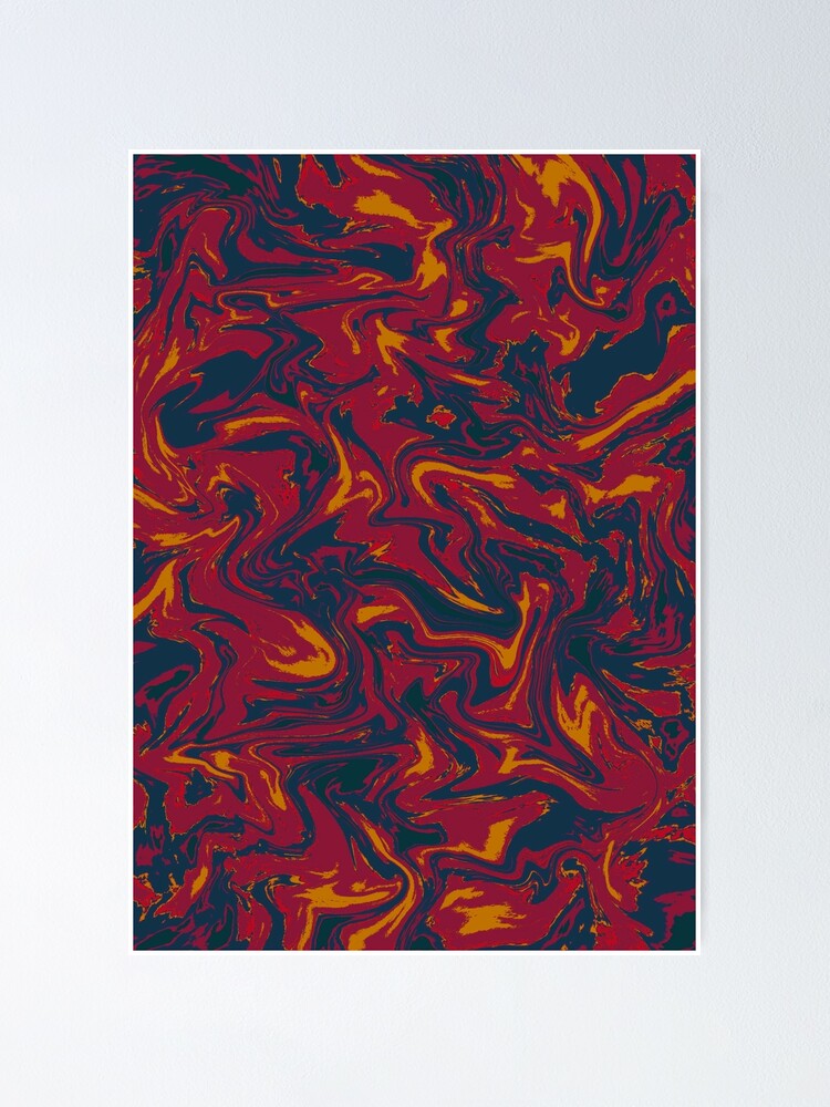 Póster «Textura de marmoleado abstracto vintage azul rojo, efecto de ...