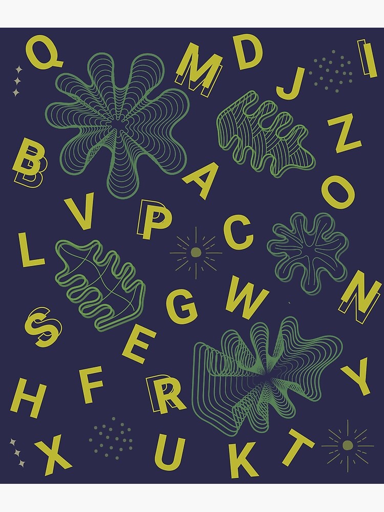 "Floating Alphabets" Poster for Sale by grabstract | Redbubble