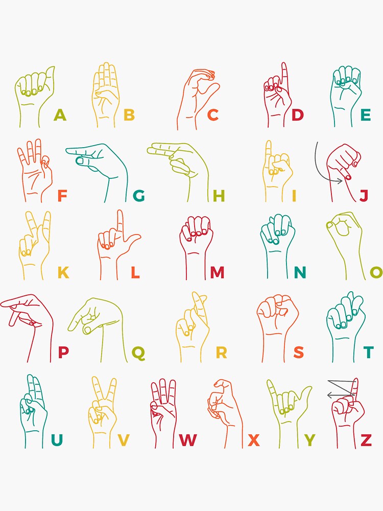 "Sign language alphabet " Sticker for Sale by artsyinspire | Redbubble