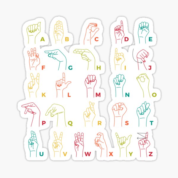 "Sign language alphabet " Sticker for Sale by artsyinspire | Redbubble