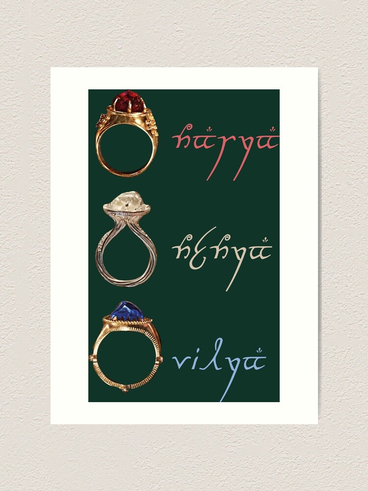 "Elven rings of power lotr lord of the rings narya nenya vilya ...