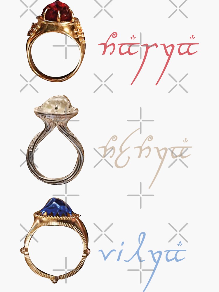"Elven rings of power lotr lord of the rings narya nenya vilya ...