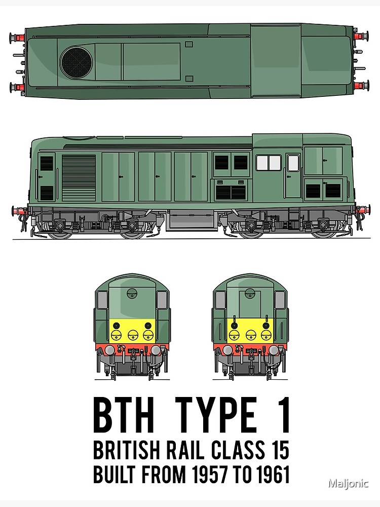 "British Railways Class 15 BTH Type 1 Locomotive Diagram Gift" Poster ...