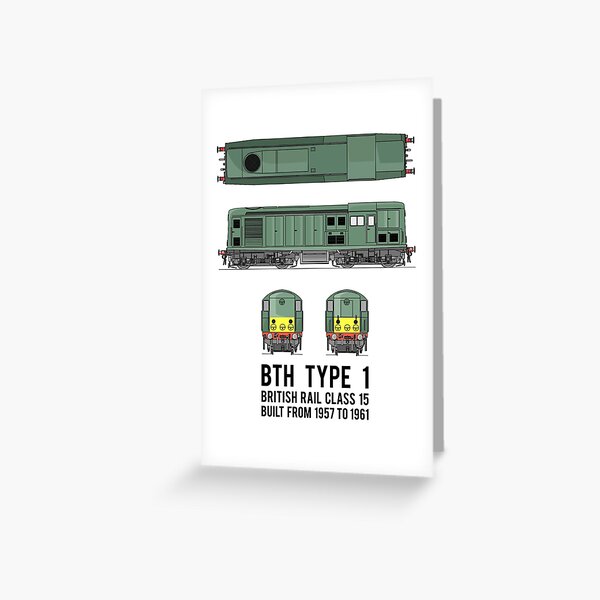 "British Railways Class 15 BTH Type 1 Locomotive Diagram Gift" Greeting ...
