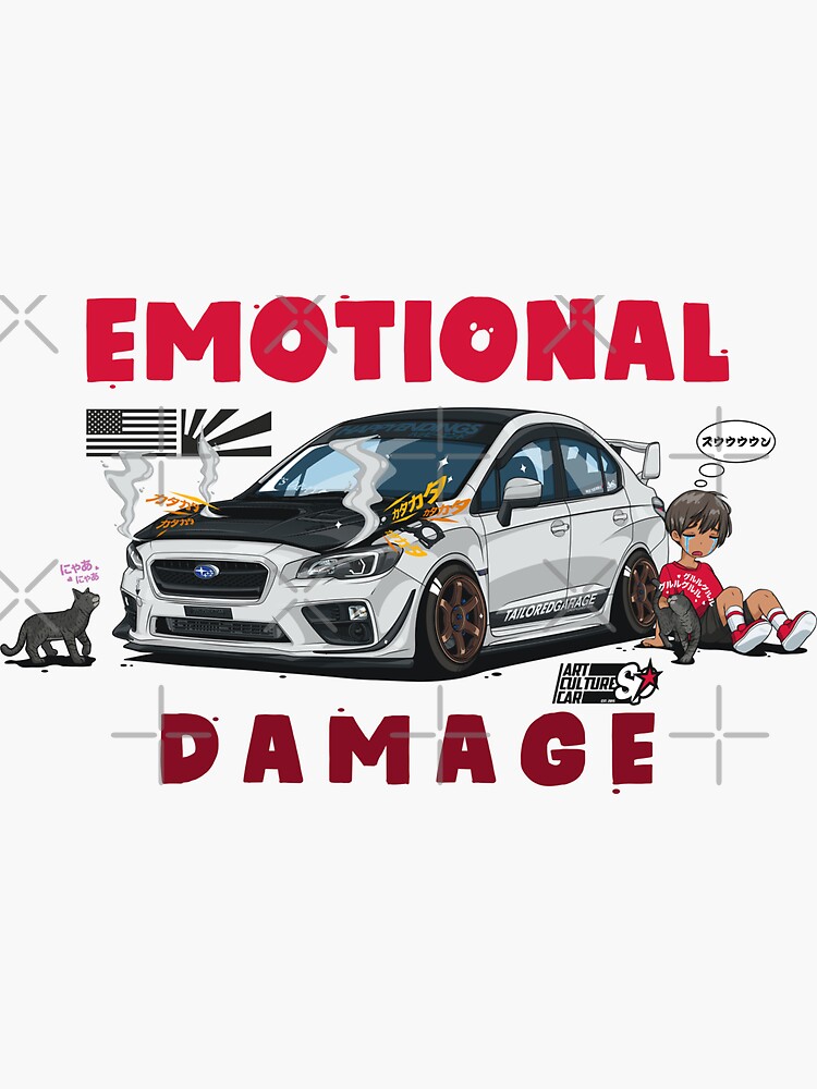 "Emotional Damage (WRX STI)" Sticker for Sale by SprayPatrick | Redbubble