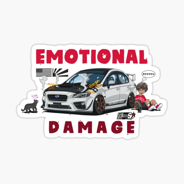 "Emotional Damage (WRX STI)" Sticker for Sale by SprayPatrick | Redbubble