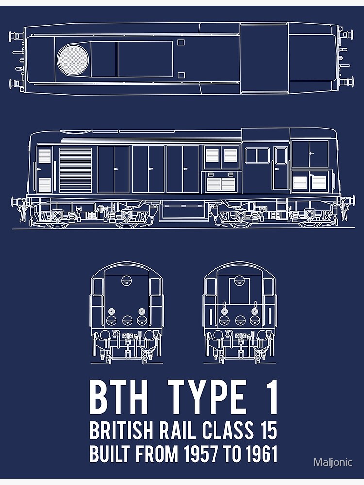 "British Railways Class 15 BTH Type 1 Locomotive Blueprint Diagram Gift ...